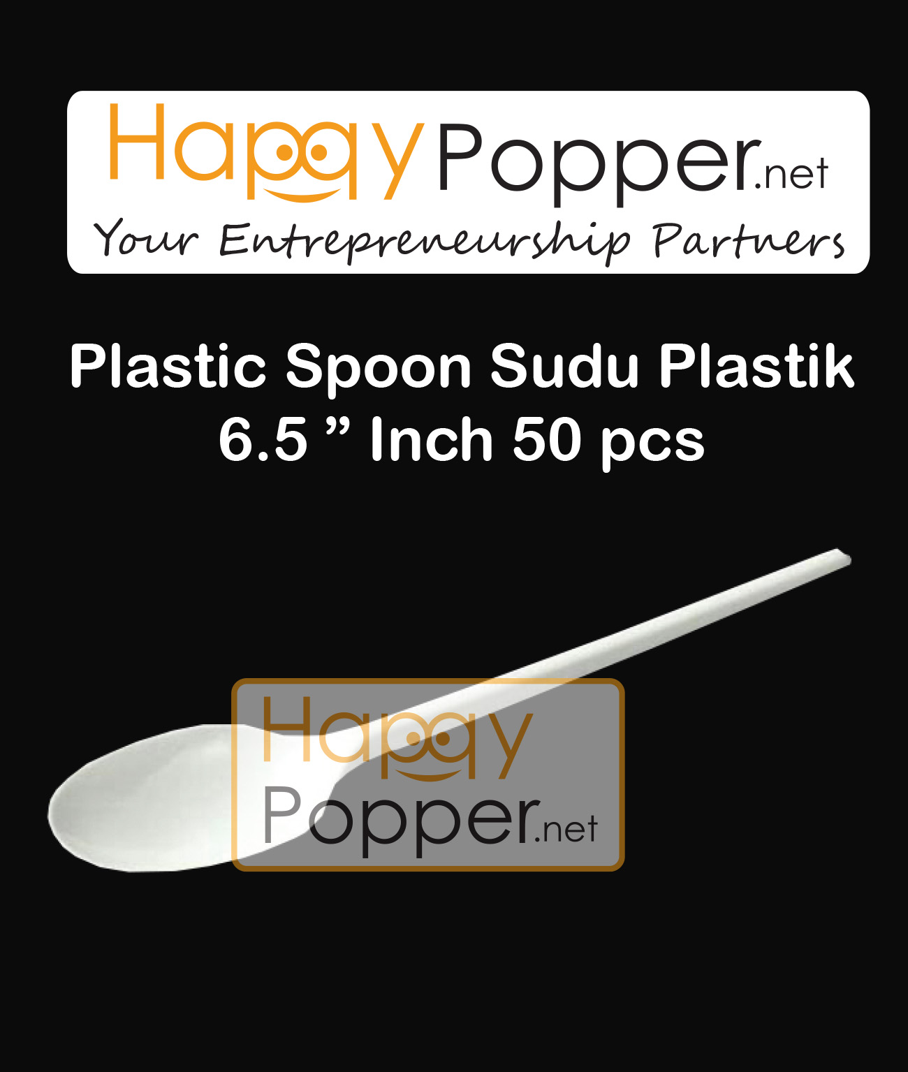 Plastic Spoon Sudu Plastik 6.5 ” Inch 50 pcs 塑料汤匙