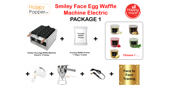 Smiley Face Egg Waffle Machine Package 1