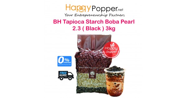 Boba Tapioca Starch Balls Black Pearl 3kg ( 6/Ctn ) BT-PL004 进口珍珠奶茶专用黑珍珠3公斤