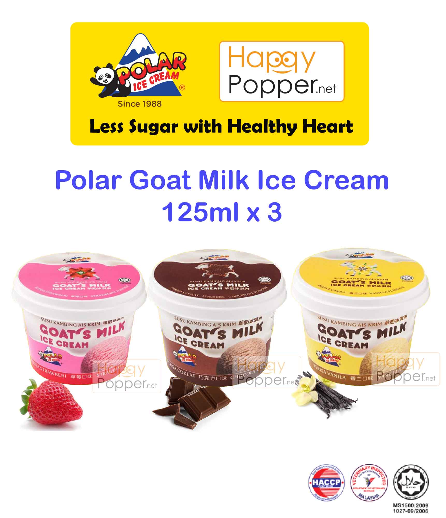 Polar Goat Milk Ice Cream 125ml x 3
