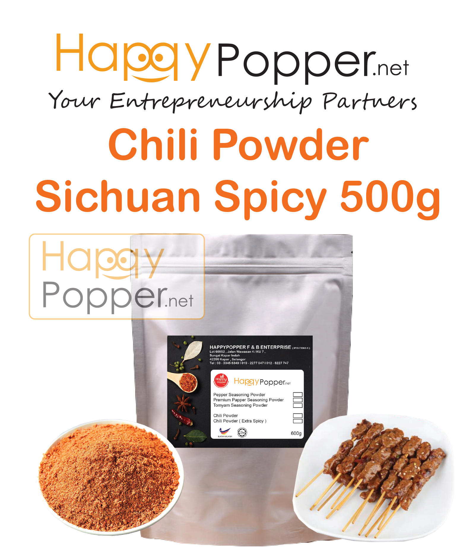 Seasoning Chili Mala Powder ( Sichuan ) 500g ( 40/Ctn ) FC-P0009 川味香辣撒粉