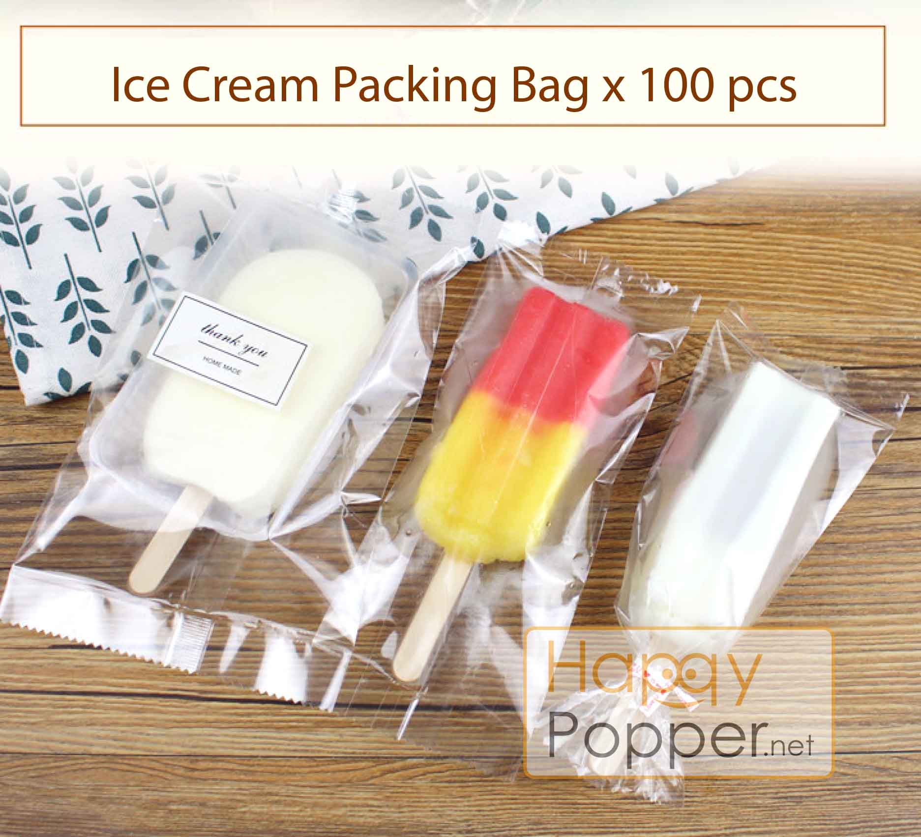 Ice Cream Popsicle Plastic Packaging Bag 8 x 19 cm ( 200 pcs ) PK-T0028 冰棍袋
