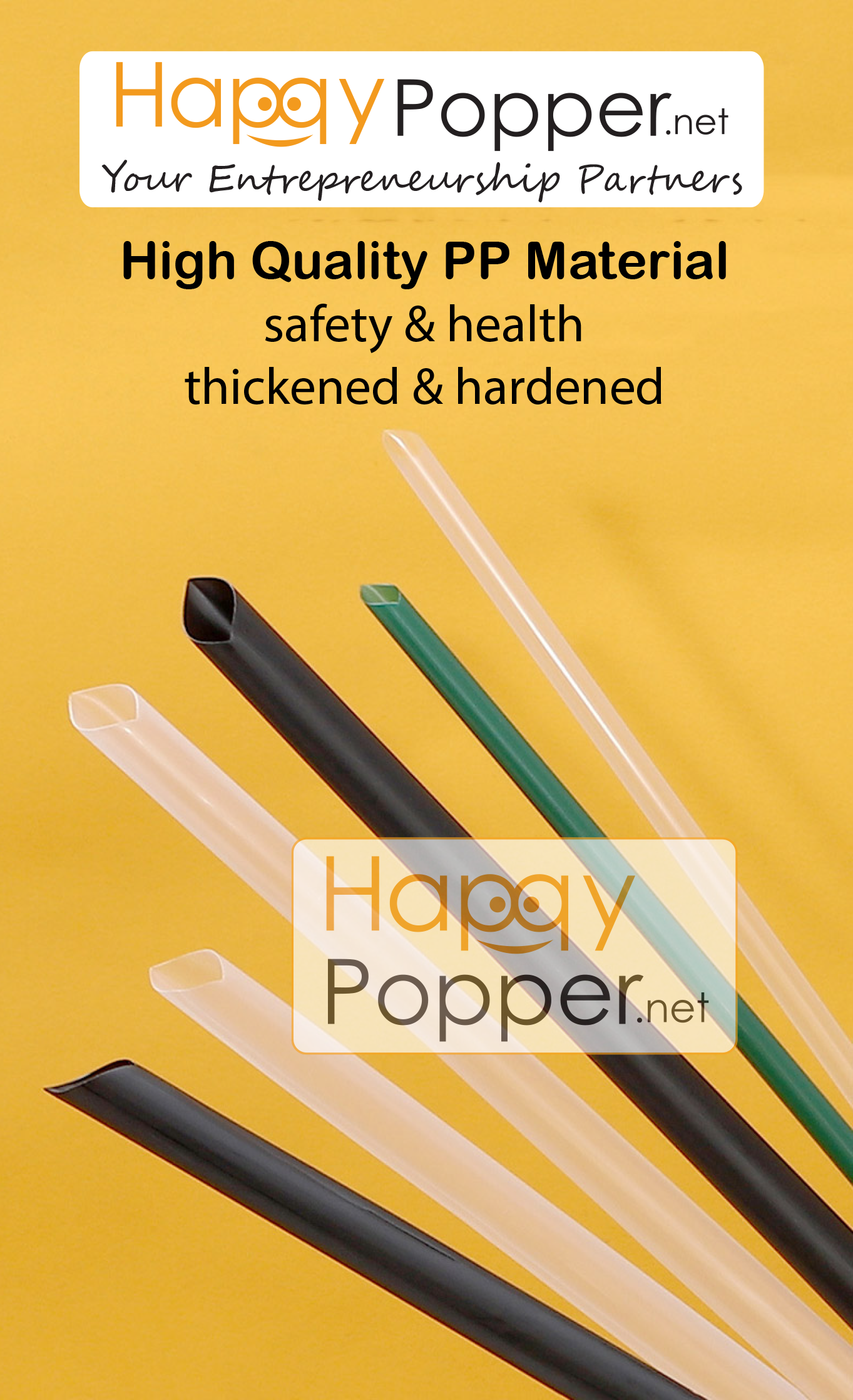 Giant Straw 1.2 cm (Sharp) Individual Pack ( Black ) 50pcs/Pkt ( 80pkt ...