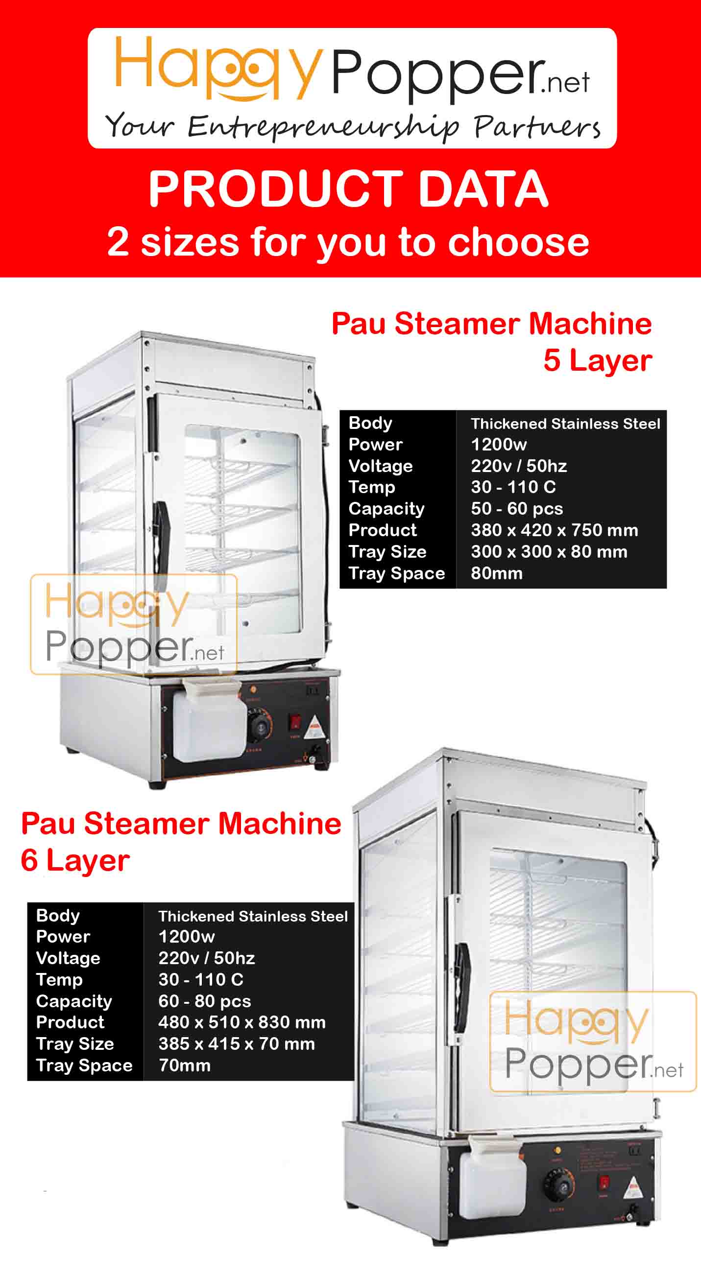 Pau Steamer 5 Layer ( Electric ) SM-M0004 电热5层蒸包机