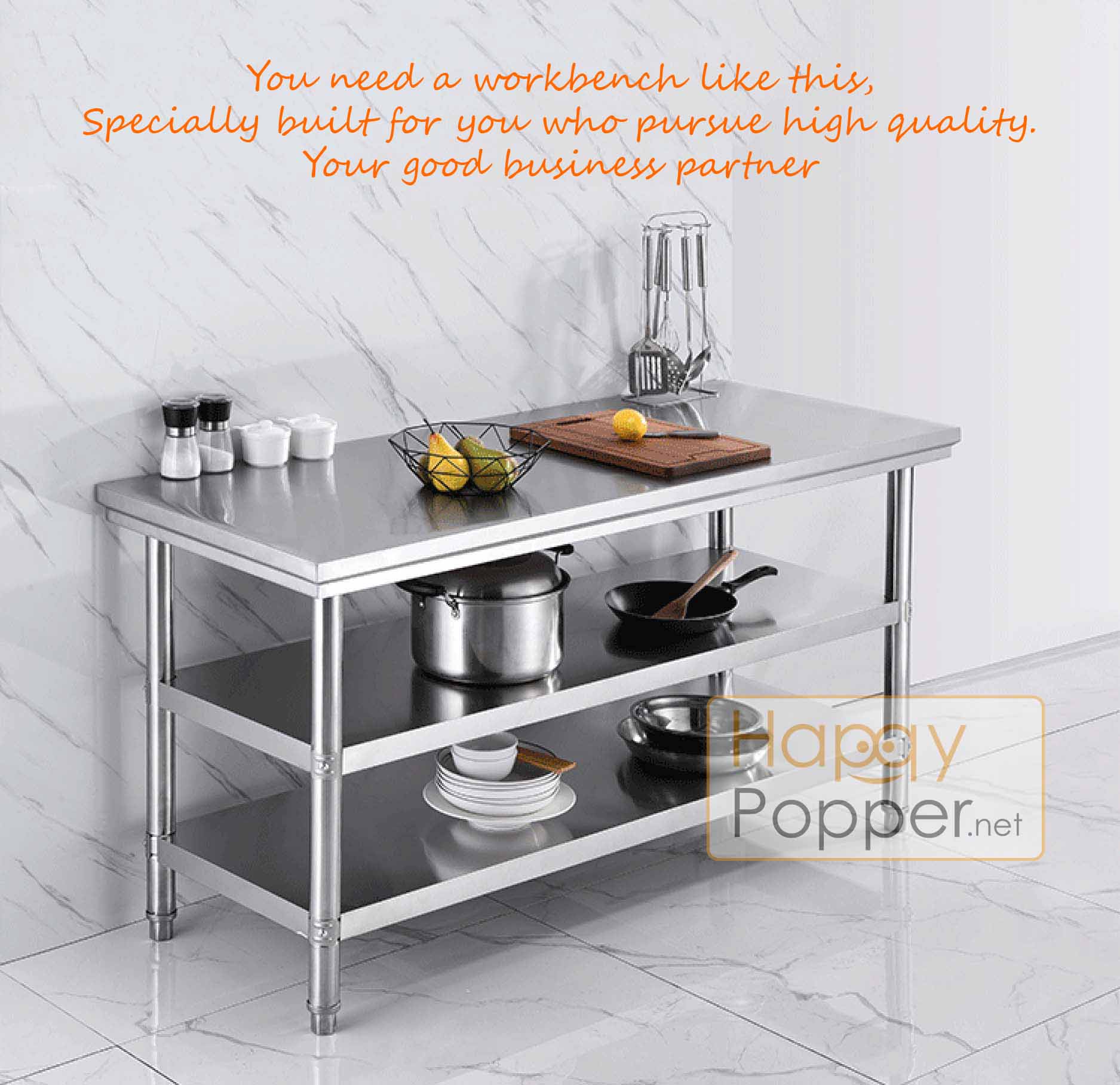 Stainless Steel Table 180 x 60 x 80 cm 0.65 T ( 304 ) SS-M0013 304不锈钢桌子（6尺）