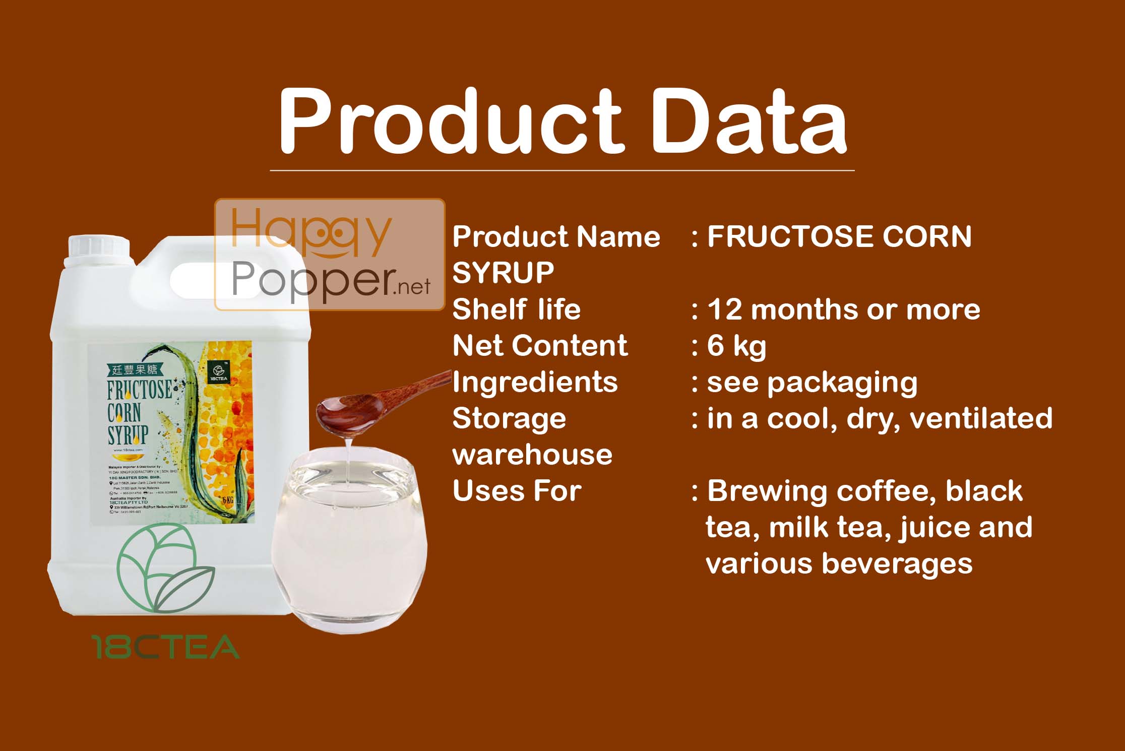 Fructose Syrup F55 6 kg (18c ) ( 4/Ctn ) 果糖糖浆6公斤