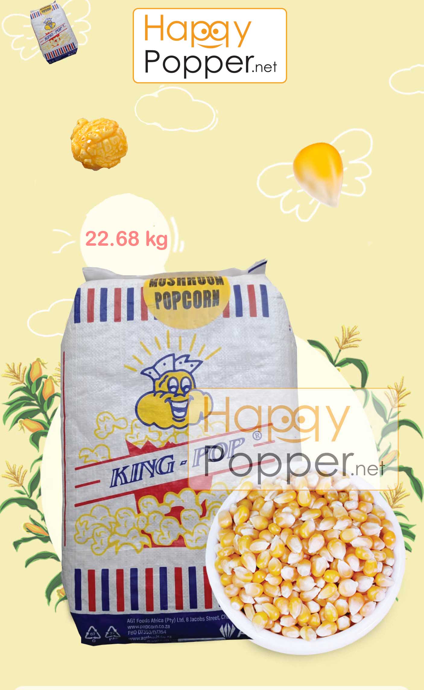Popcorn Seed Kernel Mushroom South Africa 22.68 kg PC-I0003 蘑菇球形爆米花籽粒22 ...