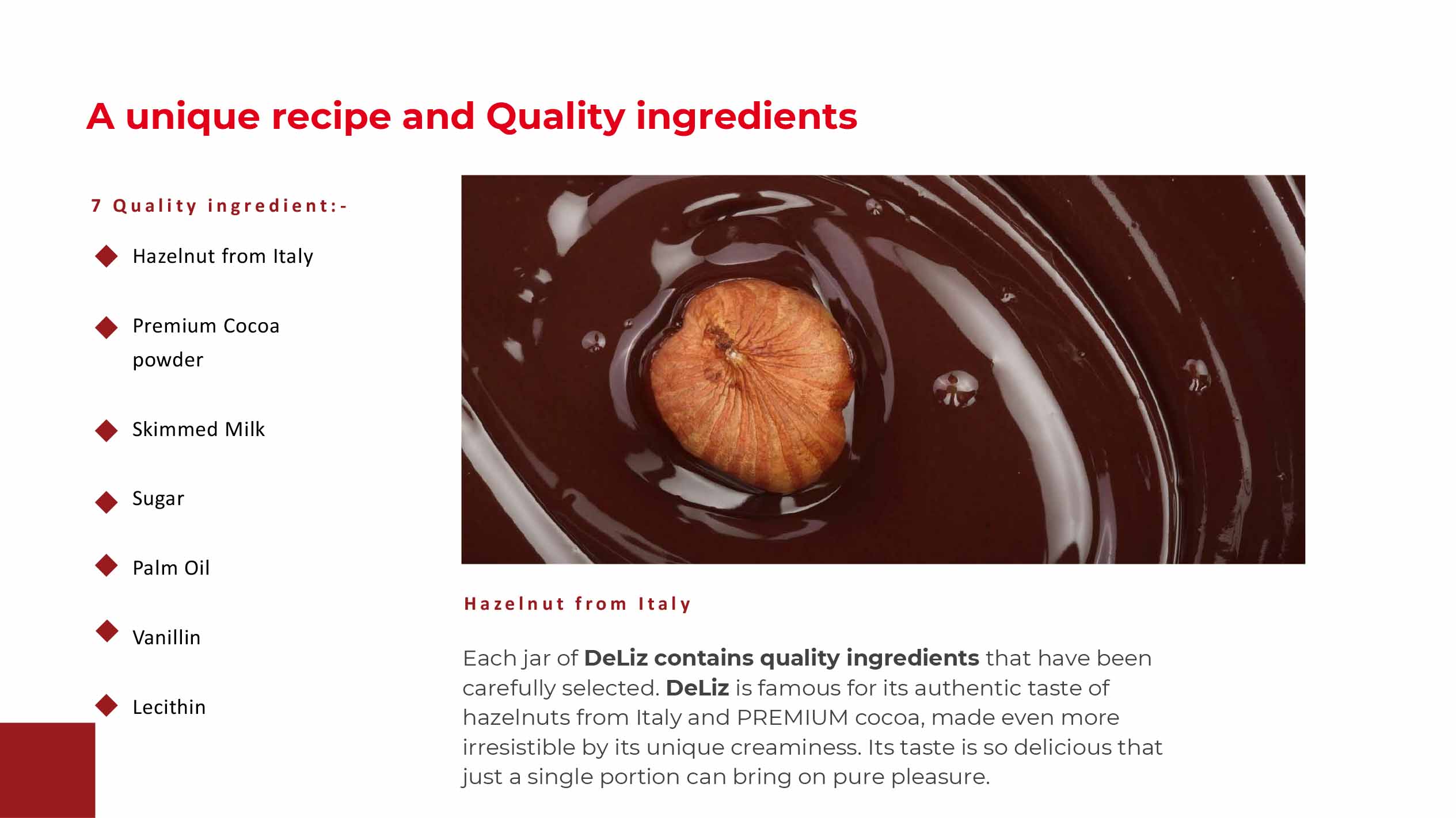 Hazelnut Chocolate Spread ( Deliz Italian ) 3kg ( 4/Ctn ) WF-I0038 ...